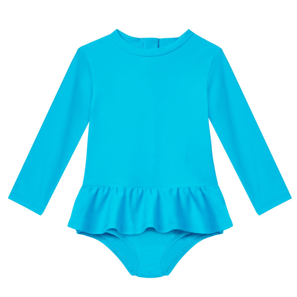 Infant and Toddler Girls UPF 50+ Skirted One-Piece Swimsuit | Turquois ...