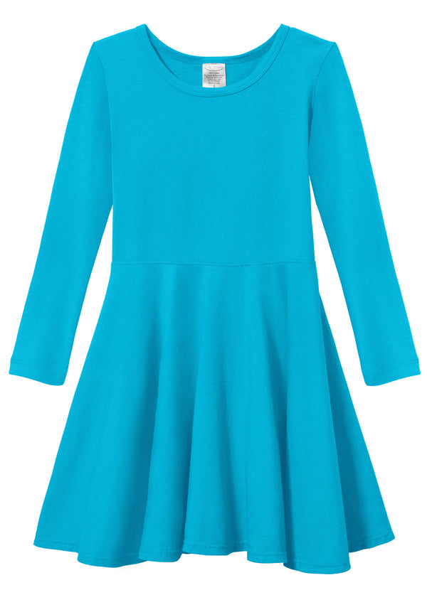 Girls Long Sleeve Cotton Jersey Dress - City Threads USA