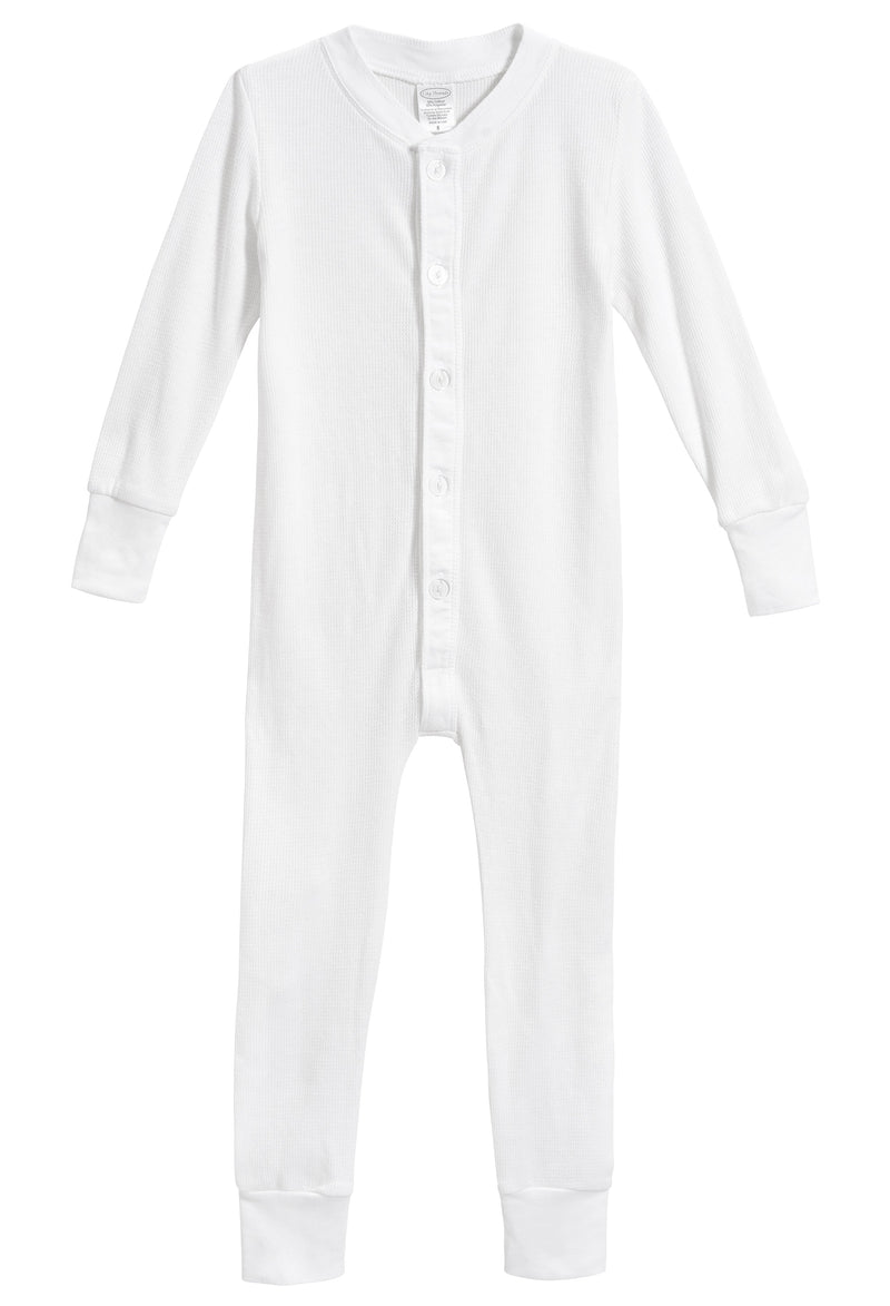 Boys and Girls Soft & Cozy Thermal One- Piece Union Suit | White - City ...